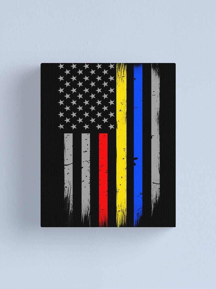 "Police Fire Dispatcher Flag" Canvas Print for Sale by bluelinegear ...