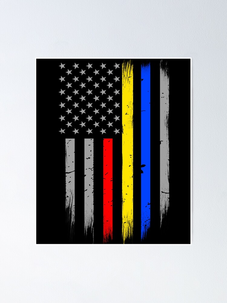 "Police Fire Dispatcher Flag" Poster by bluelinegear | Redbubble