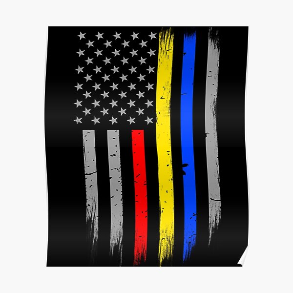 "Police Fire Dispatcher Flag" Poster by bluelinegear | Redbubble