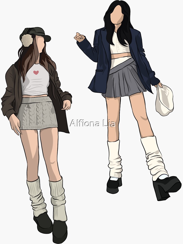 "Copy of Aesthetic Girls Outfit Journaling sticker" Sticker for Sale by ...