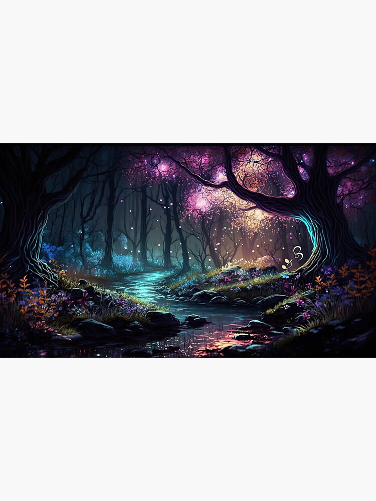 "Enchanted magical forest by generative AI" Sticker for Sale by ...