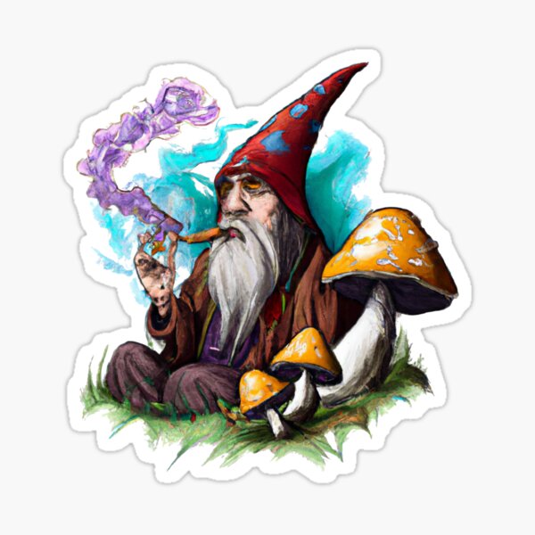 "Magic Mushroom Wizard - Mycelius the Wize" Sticker for Sale by ...