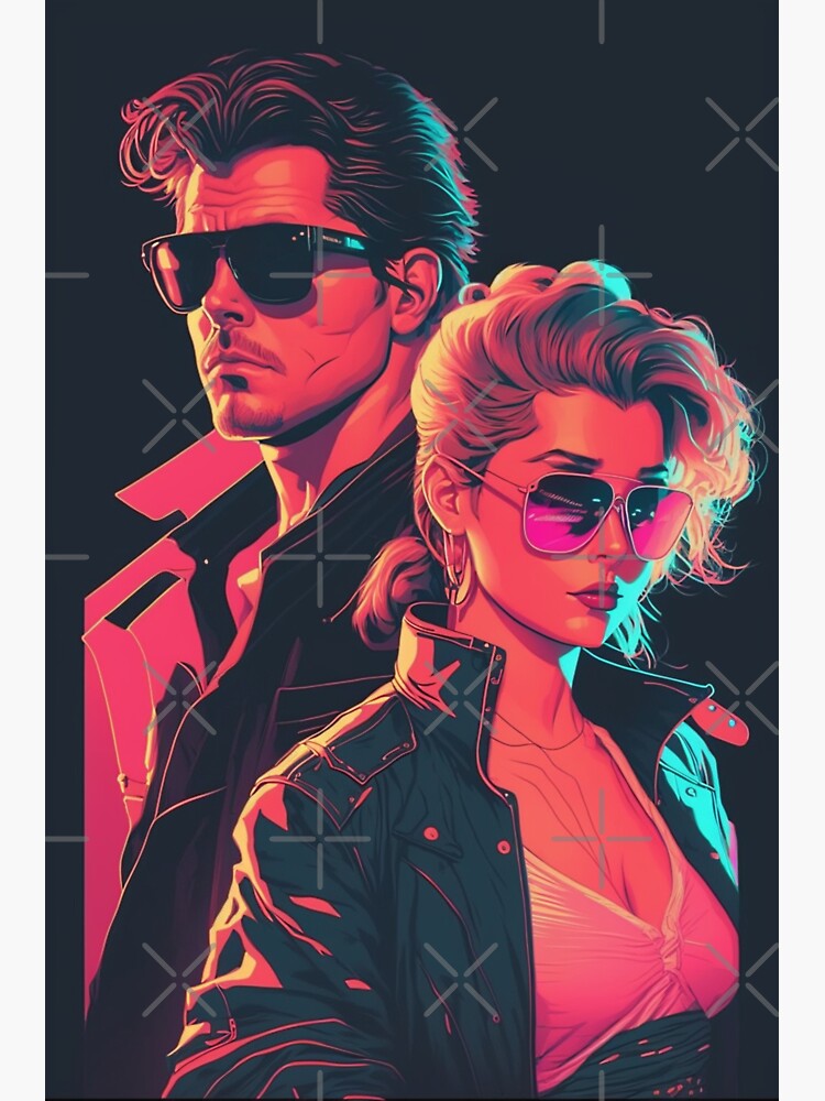 "80s Synthwave cyberpunk Couple" Sticker for Sale by RESToRAPTOR ...