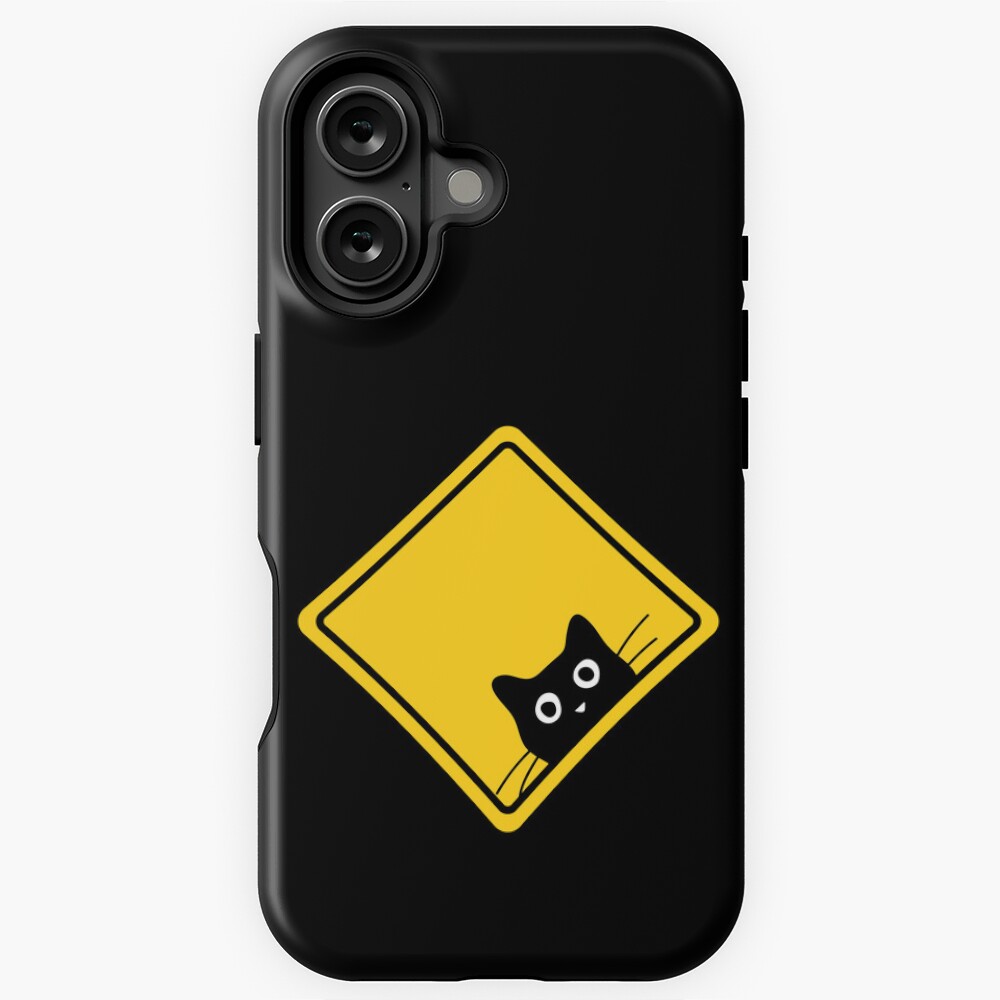 "Black funny sneaky cat warning sign. Beware of cats. United States ...