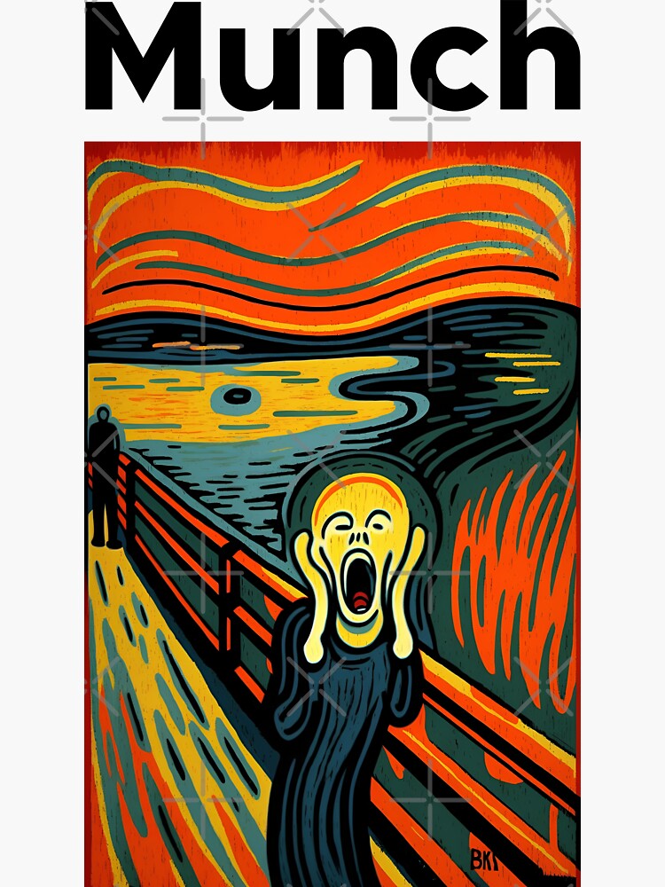 "Bold and Enhanced Reproduction of Edvard Munch's "The Scream" 1893 Painting" Sticker for Sale ...