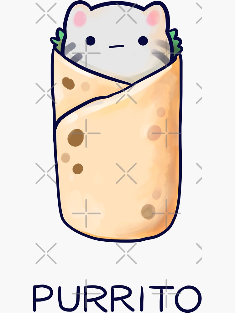 "Purrito - striped cat" Sticker for Sale by cheezup | Redbubble