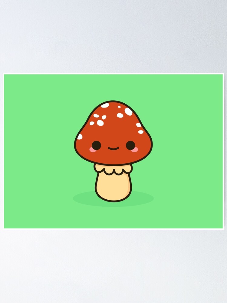 "Kawaii red toadstool" Poster by peppermintpopuk | Redbubble