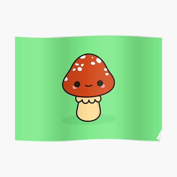 "Kawaii red toadstool" Poster by peppermintpopuk | Redbubble