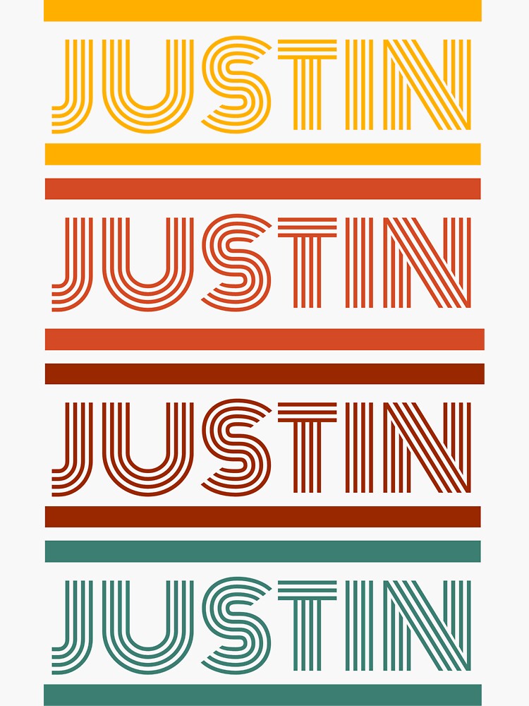 "Justin Justin Justin Justin" Sticker for Sale by kevvy-g | Redbubble