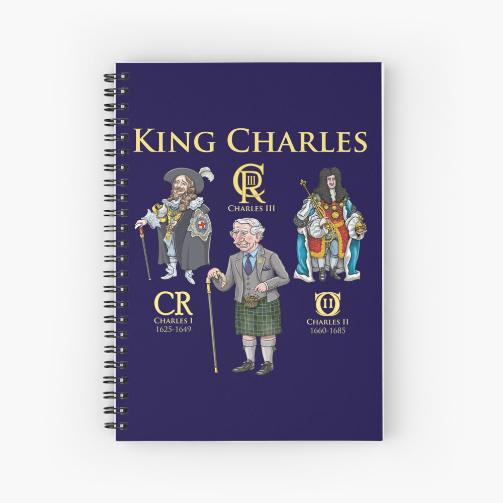 "The Three King Charles" Spiral Notebook for Sale by MacKaycartoons ...