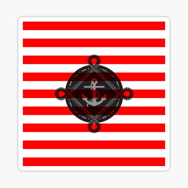"Nautica Red Stripes" Sticker for Sale by hypnotzd | Redbubble