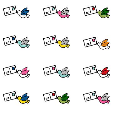 "Colorful Birds Happy Postcrossing Postal Pigeon Carrier Bird Colourful ...