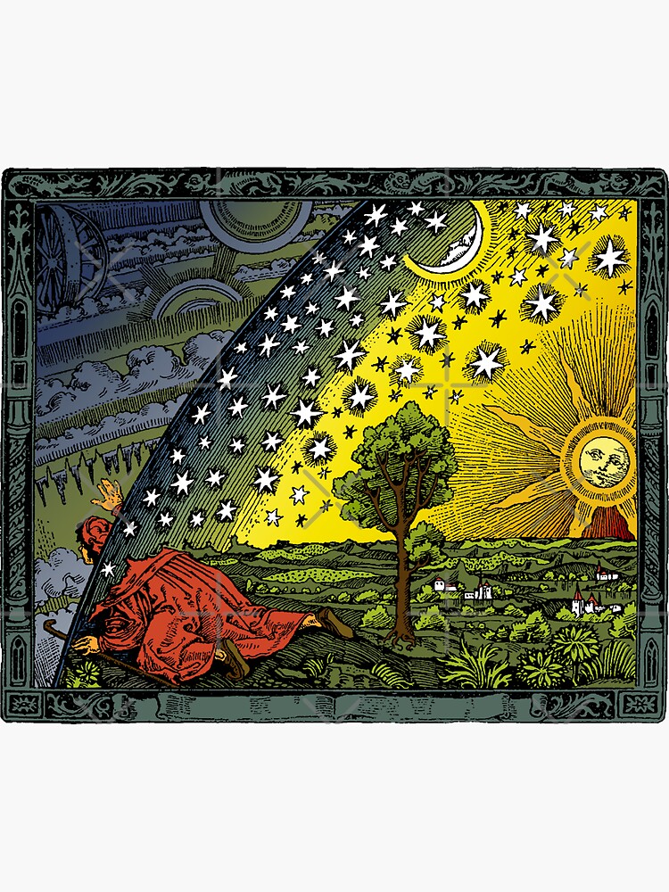 "The Flammarion engraving, hand coloured" Sticker for Sale by ...