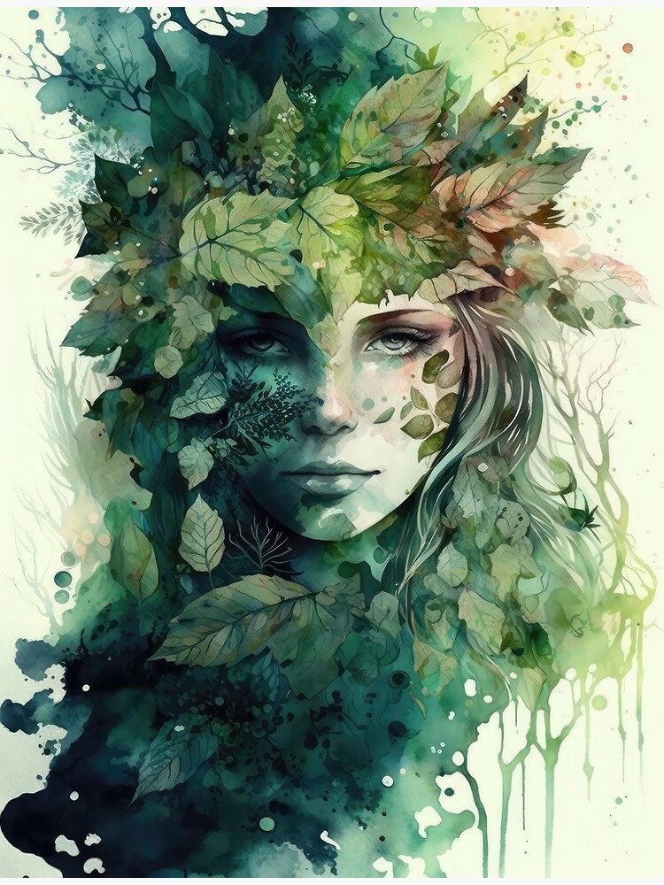 "Nature Goddess - Woodland Witchy Forest Greenwoman" Poster for Sale by ...