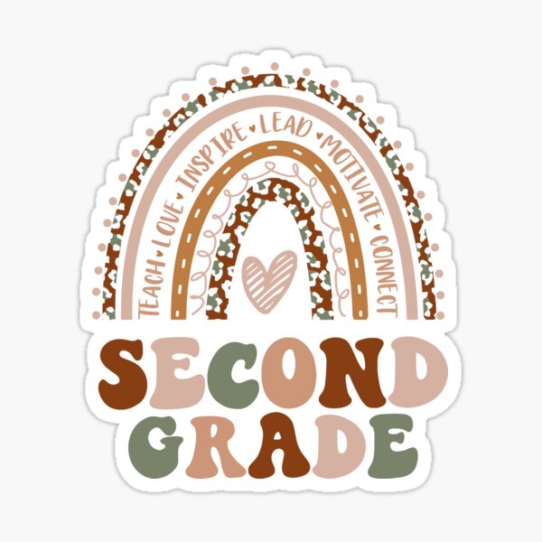 "Second Grade Rainbow Graphic For Teacher Gift" Sticker for Sale by ...