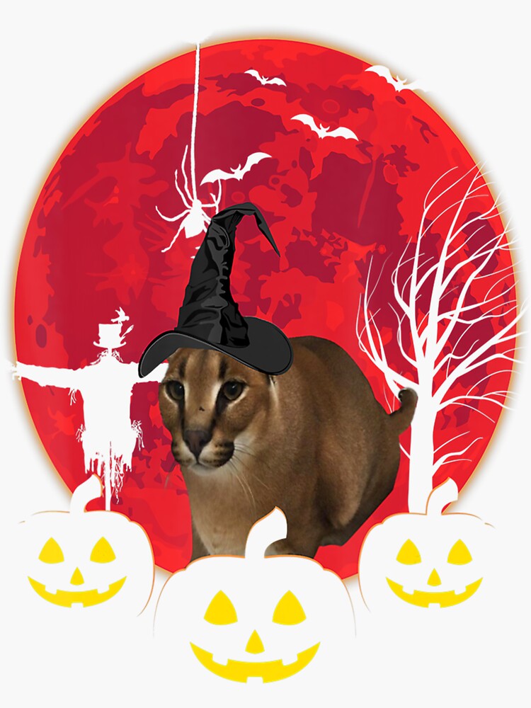 "Halloween Big Floppa Funny Big Caracal" Sticker for Sale by ...