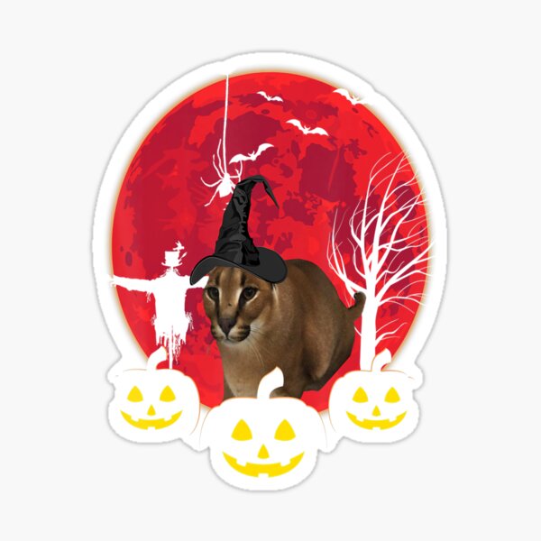 "Halloween Big Floppa Funny Big Caracal" Sticker for Sale by ...