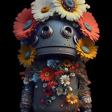 "Flower Power Hippie Robot" Sticker for Sale by meshhead | Redbubble