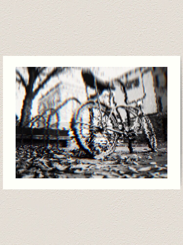 "Black is Black Glitch Bike Distorted Lines " Art Print for Sale by ...
