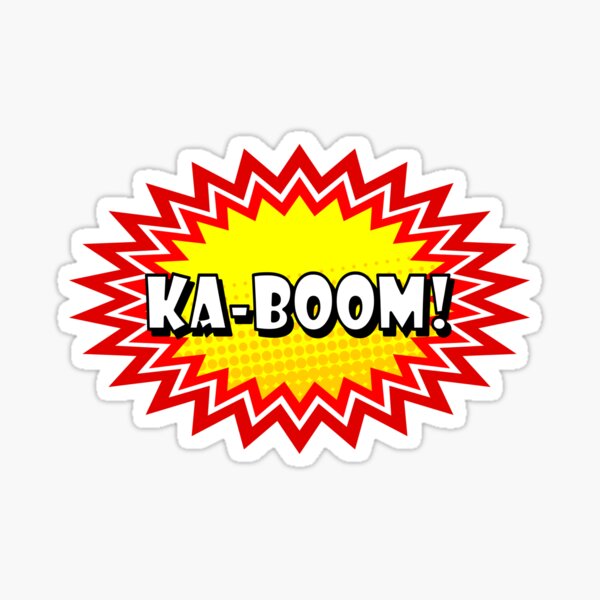 "Ka-Boom onomatopoeia used in comic culture" Sticker by MegaSitioDesign ...