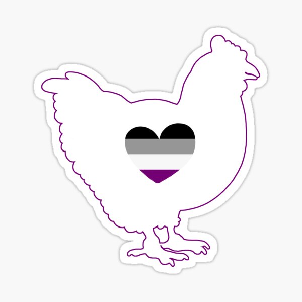 "Asexual Chicken Lover - LGBTQ Asexual Flag Heart 03" Sticker for Sale ...