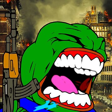 "Rare Pepe Lets Go With Gun" Sticker for Sale by Slav-Art | Redbubble