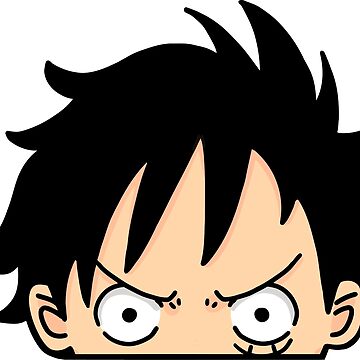 "Luffy Chibi peeker" Sticker for Sale by Arteezan | Redbubble