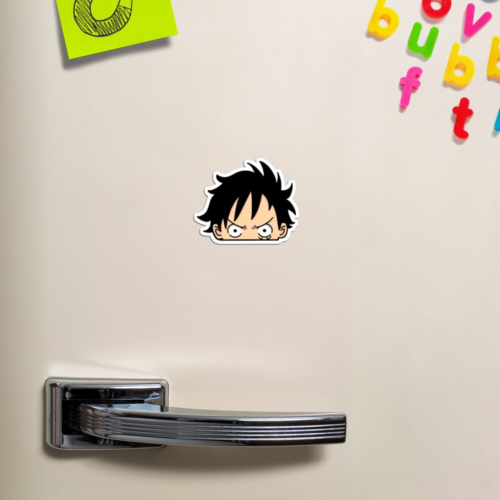 "Luffy Chibi peeker" Sticker for Sale by Arteezan | Redbubble