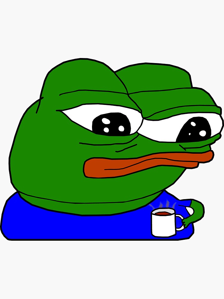 "Rare Pepe Drinking Coffee" Sticker for Sale by Slav-Art | Redbubble