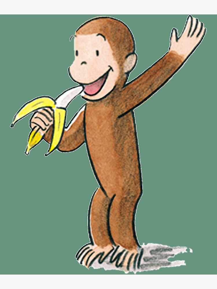 "Curious George eating a banana." Poster for Sale by HarleyAkhtar ...