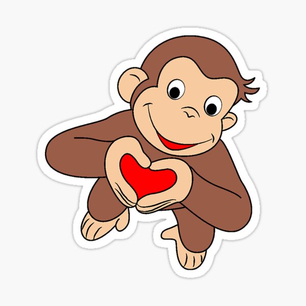 "Curious George Is All Heart " Sticker for Sale by HarleyAkhtar | Redbubble