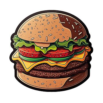 "Hamburger Sticker" Sticker for Sale by StickersAreFun4 | Redbubble