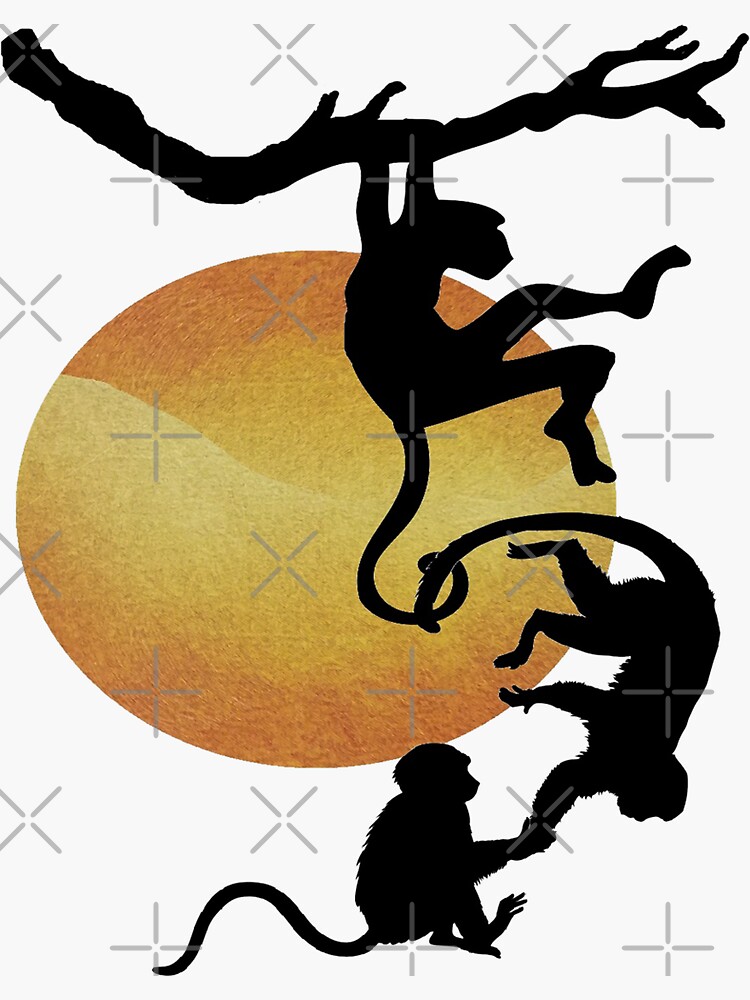 "Monkey See Monkey Do" Sticker for Sale by NINUNO | Redbubble