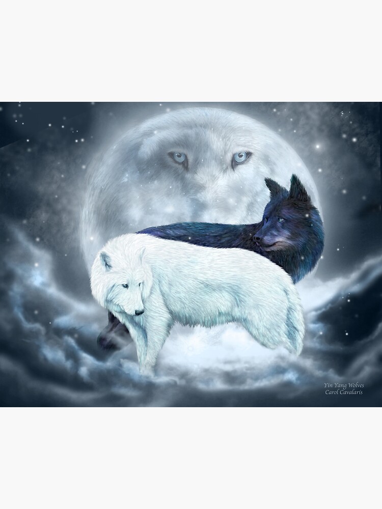 "Yin Yang Wolves" Sticker by carolcavalaris | Redbubble