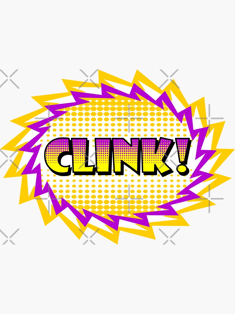 "Clink onomatopoeia used in comic culture" Sticker for Sale by ...