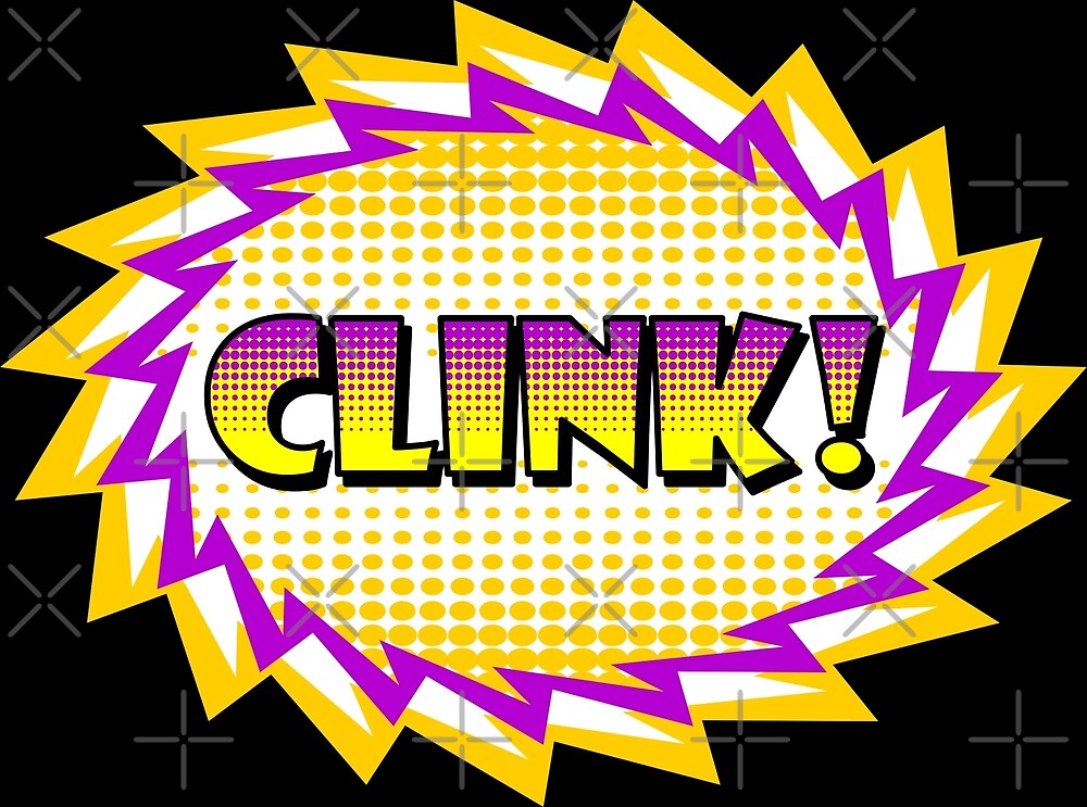 "Clink onomatopoeia used in comic culture" by MegaSitioDesign | Redbubble