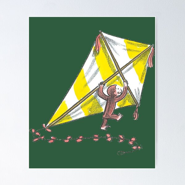 "Curious George with a kyte ." Poster for Sale by LukePritchard | Redbubble