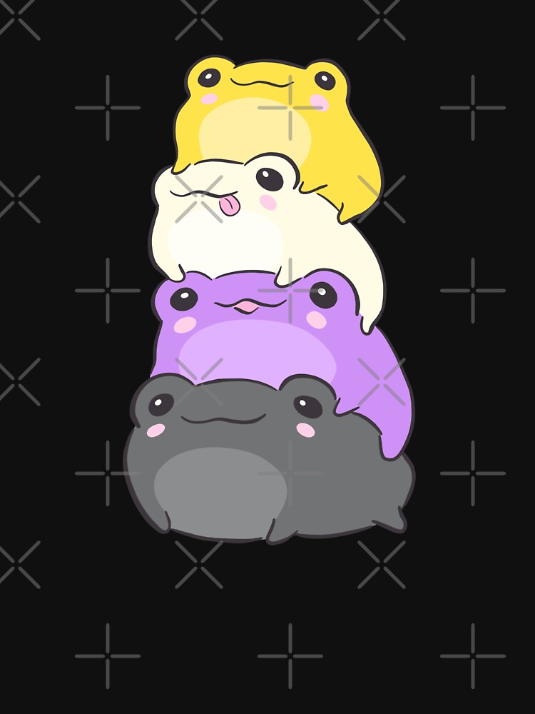 "Cute Nonbinary Pride Frog Pile: A Kawaii Aesthetic in Subtle Enby NB ...