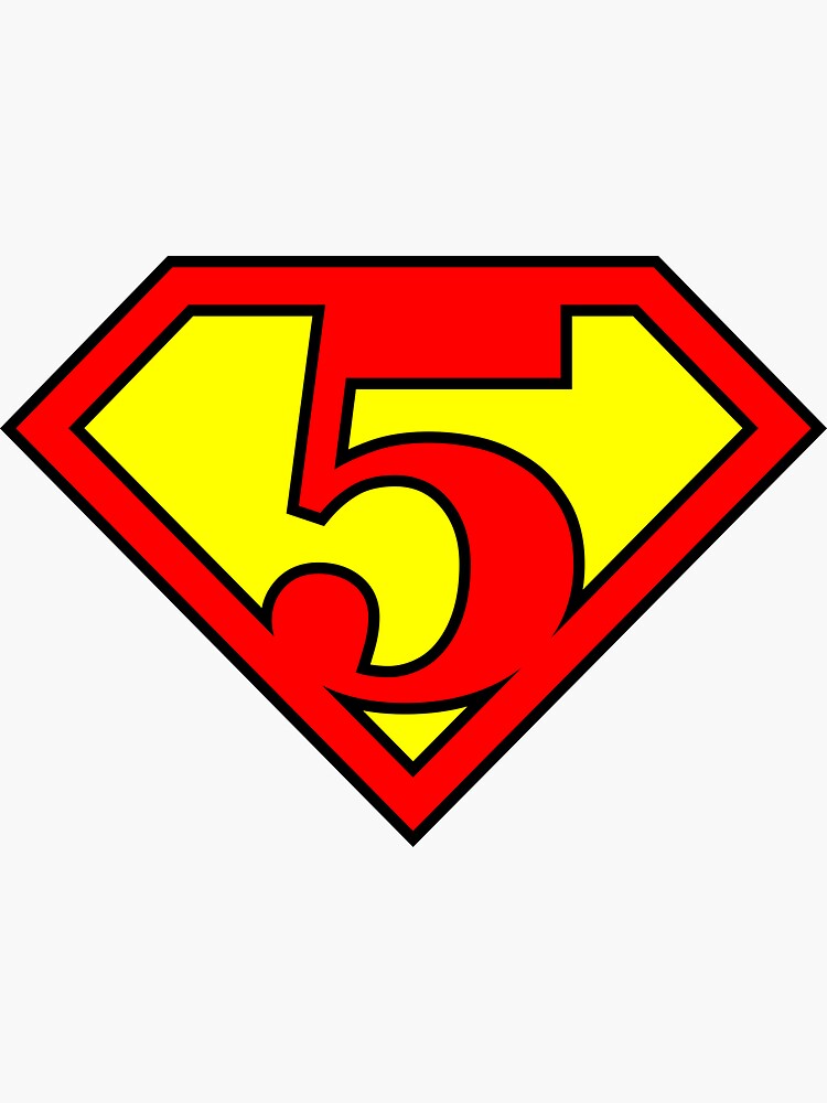 "Superhero 5 years, 5th birthday, Happy Birthday,5 years" Sticker for ...