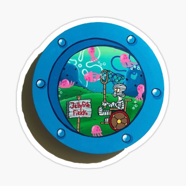 "spongebob window" Sticker for Sale by Kaotic ! | Redbubble