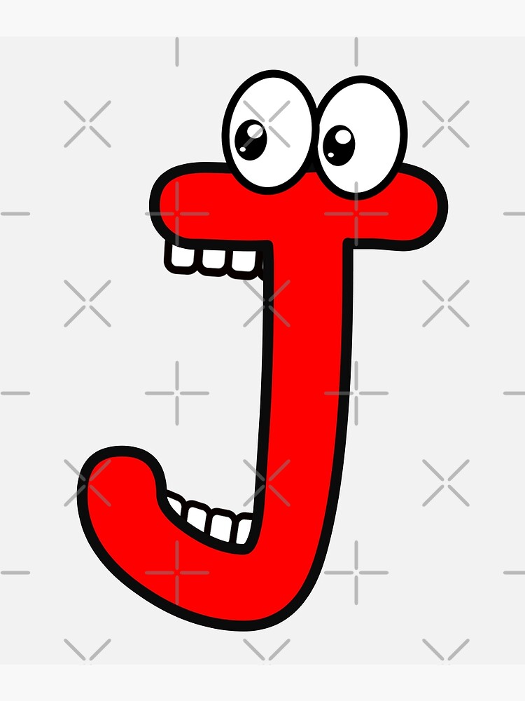 "Funny cartoon letter J with googly eyes" Poster by hendeJens | Redbubble