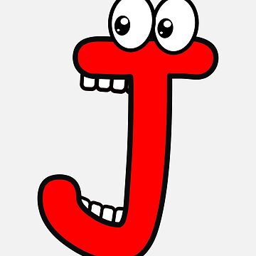 "Funny cartoon letter J with googly eyes" Poster by hendeJens | Redbubble