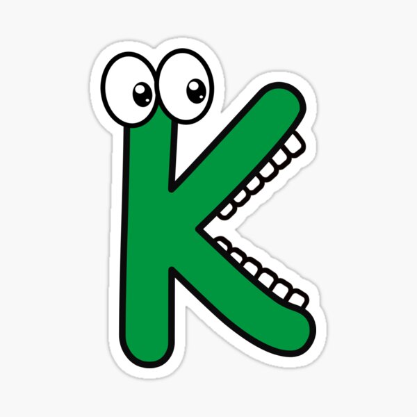 "Funny cartoon letter K with googly eyes" Sticker by hendeJens | Redbubble