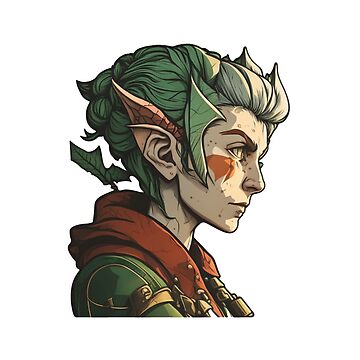 "Wood Elf, Side profile" Sticker for Sale by Digital-Space | Redbubble