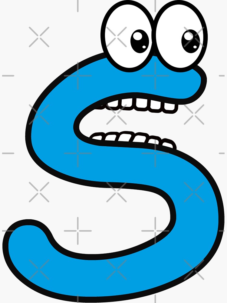 "Comic letter S with googly eyes" Sticker by hendeJens | Redbubble