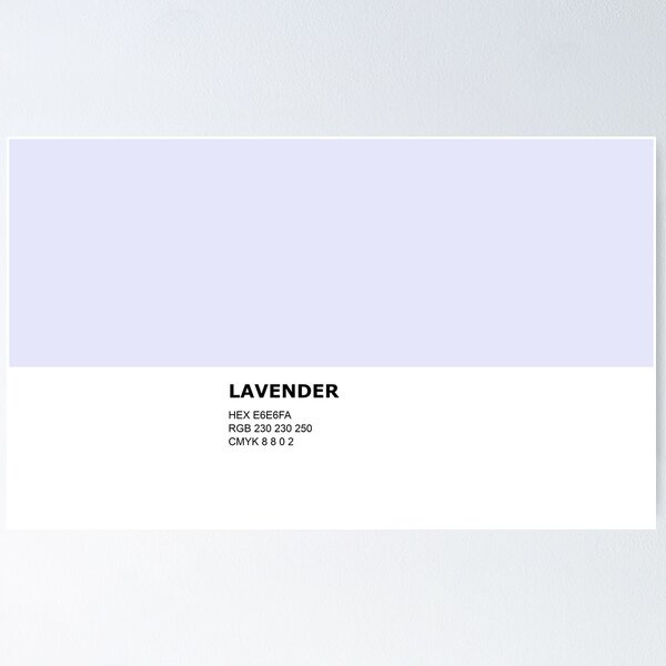 "Lavender - Purple Violet - Color Pantone Colour Design" Poster for ...