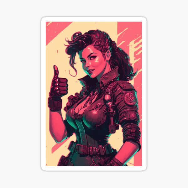 "80s Fallout Thumbs Up Vault Girl" Sticker for Sale by Nightarcade ...