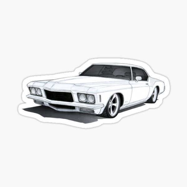 "1971 Buick Riviera Drawing" Sticker for Sale by ItsMeRuva | Redbubble
