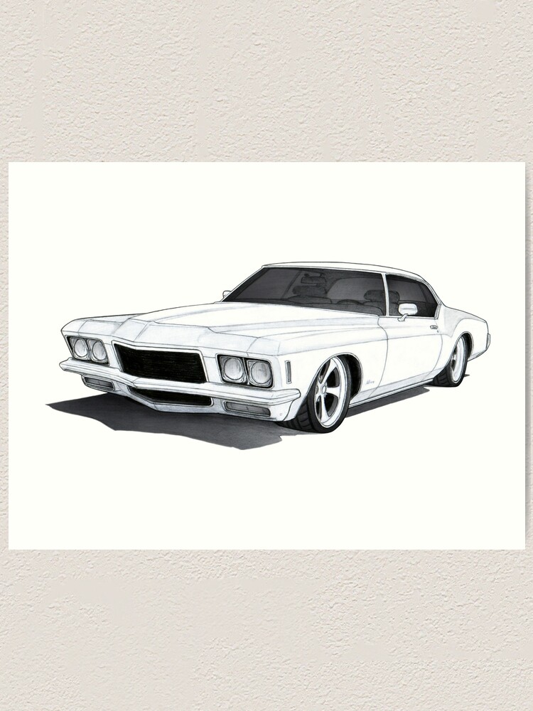 "1971 Buick Riviera Drawing" Art Print for Sale by ItsMeRuva | Redbubble