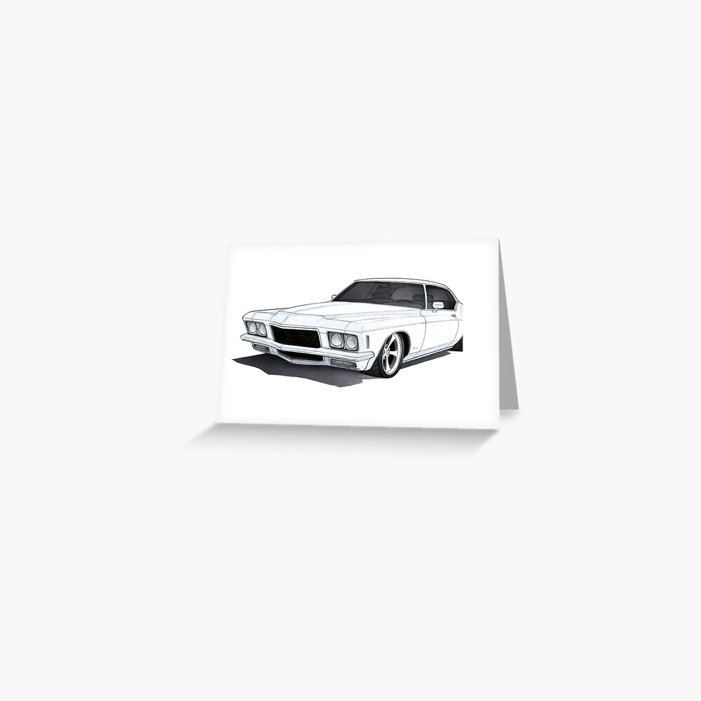 "1971 Buick Riviera Drawing" Greeting Card for Sale by ItsMeRuva ...